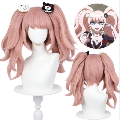 弹丸论破 江之岛盾子 虎口夹双马尾 cos仿真头皮假发