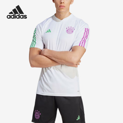 Adidas阿迪达斯正品Fc Bayern Tiro 23短袖V领透气足球IB1522