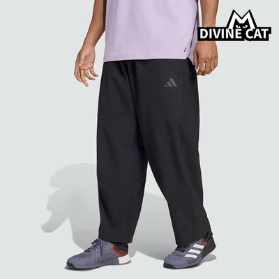 Adidas/阿迪达斯正品XL新款男黑色轻盈宽松经典速干长裤JN3679