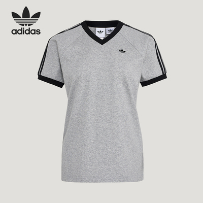 Adidas/阿迪达斯正品三叶草VNECKT-SHIRT新款女短袖T恤KU4771
