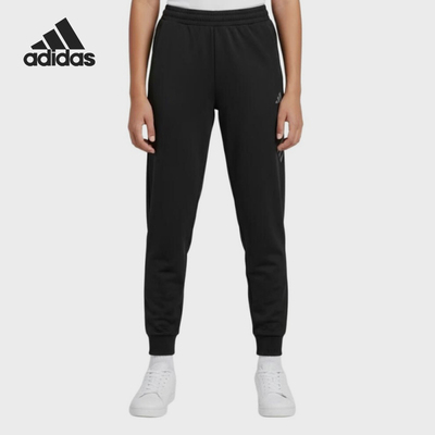Adidas/阿迪达斯正品新款儿童黑色简约束脚休闲长裤KG5972