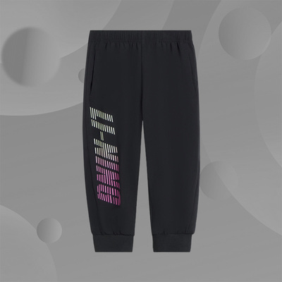 Lining/李宁正品女大童跑步系列束脚速干凉爽七分运动裤YKQS018