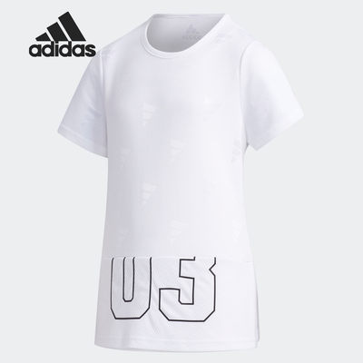 Adidas/阿迪达斯正品YG EL SS TEE 大童装训练运动短袖T恤 FM9844