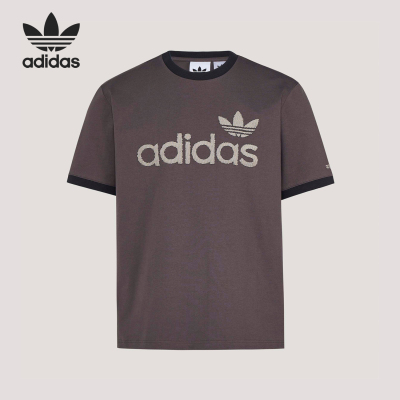 Adidas/阿迪达斯正品三叶草男士亲肤印花休闲圆领T恤KY8453