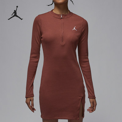 Nike/耐克正品JORDAN女士针织紧身开衩运动连衣裙HF9478-231