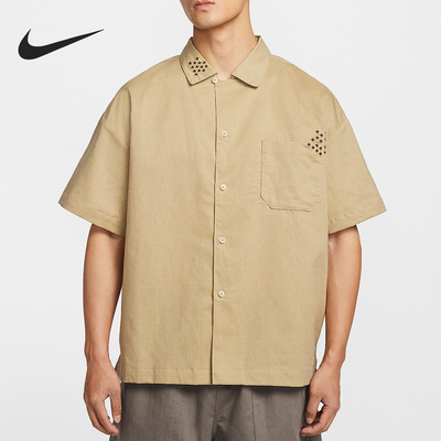 Nike/耐克正品2025夏季款男士宽松户外翻领短袖HJ2982-297