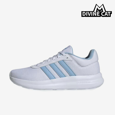 Adidas/阿迪达斯正品LiteRacer40女白蓝色经典网面鞋跑步鞋IE8563