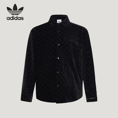 Adidas/阿迪达斯正品三叶草男士休闲宽松长袖衬衫外套KU5615