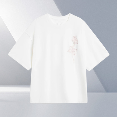 Lining/李宁正品新款女子时尚宽松休闲透气短袖T恤AHST232