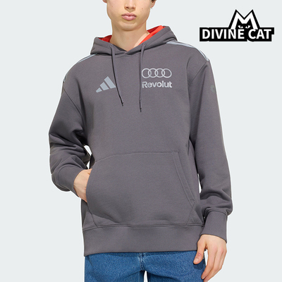 Adidas/阿迪达斯正品三叶草新款男灰红色柔软经典连帽卫衣KT1725