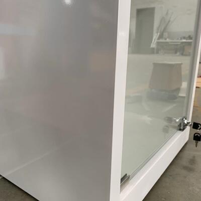 展示柜厂家制作带锁透明推橱拉门透明玻璃柜白木质烤jsq02203色漆