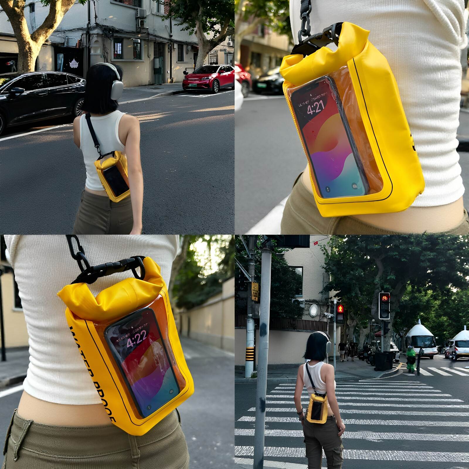 可斜挎防水手机袋二合一户外透明可触控袋diy游泳漂流气囊保护套