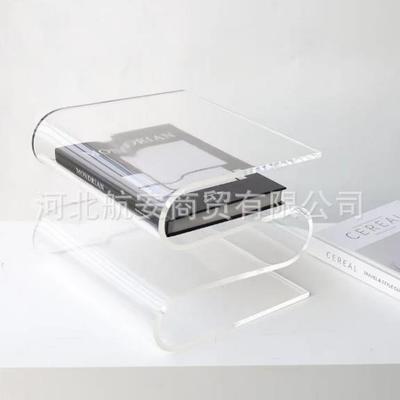 代简软约创意亚克力架书夹42182样板房售楼处家居书现桌面收纳架