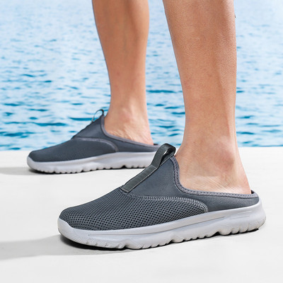 包头拖鞋男夏季透气大码4748码半包头凉拖防滑防摔夏季网面沙滩鞋