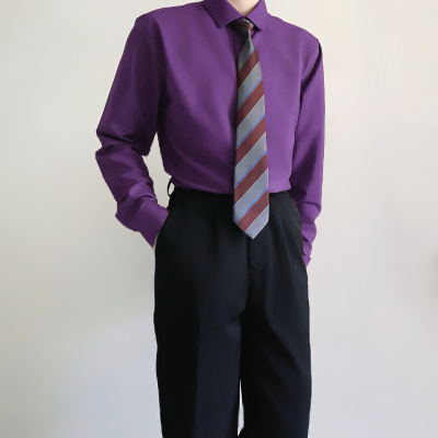 dkjk制服高级紫色衬衫优雅法式