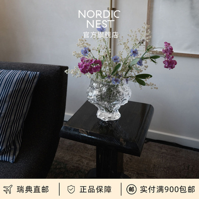 瑞典直邮 Hein Studio冰川花瓶玻璃不规则透明水养插花瓶客厅摆件