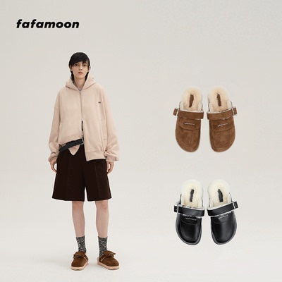 fafamoon 2024年秋冬两穿勃肯毛毛拖鞋
