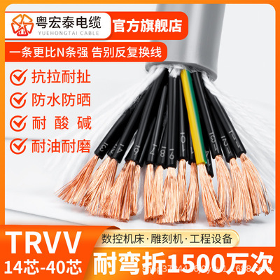 TRVV高柔性拖链电缆14芯162024耐弯折0.20.30.5平方坦克链线