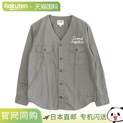 [25S-PBSS1] Pherrow 无领工作衬衫 男士上衣 纽扣衬衫 无领衬衫