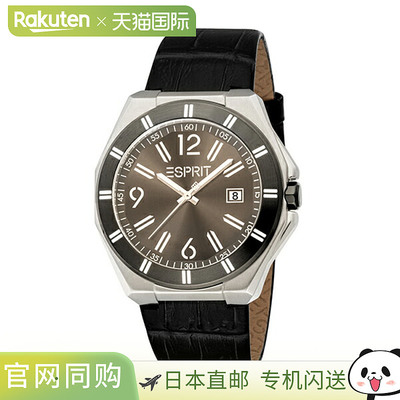日本直邮ES1G490L0035 ESPRIT 石英深灰色男士手表
