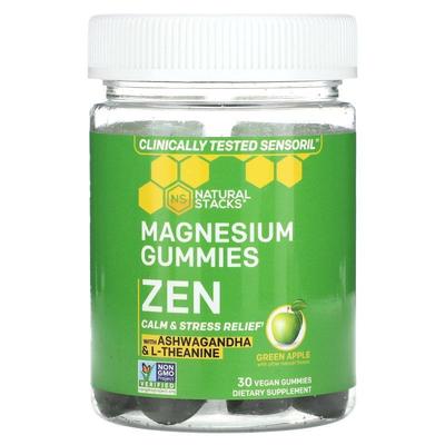 Natural Stacks,Magnesium Gummies, Zen, Green Apple