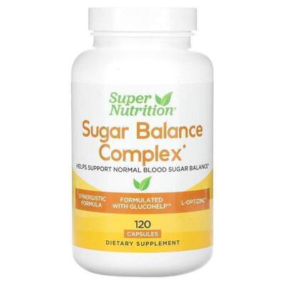 Super Nutrition,Sugar Balance Complex, 120 Veggie Capsules