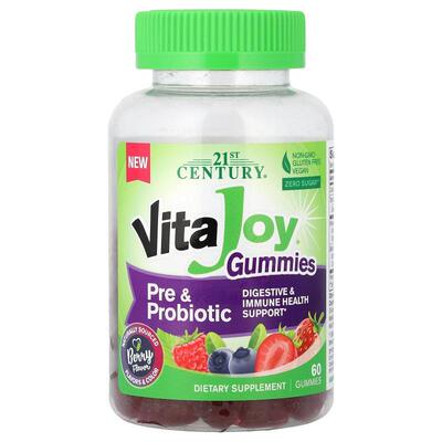 21世纪,VitaJoy® Pre & Probiotic Gummies, Berry, 60 Gummies