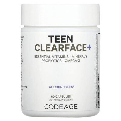 Codeage,Teen Clearface Vitamins，各种肤质，60 粒胶囊