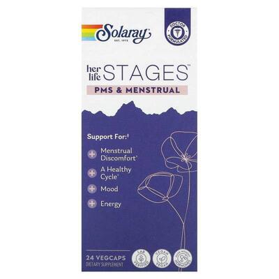 Solaray,Her Life Stages, PMS &amp;amp;amp; Menstrual, 24