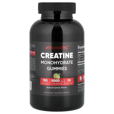 Vitamatic,Creatine Monohydrate Gummies, Lemon, 150 Gummies (