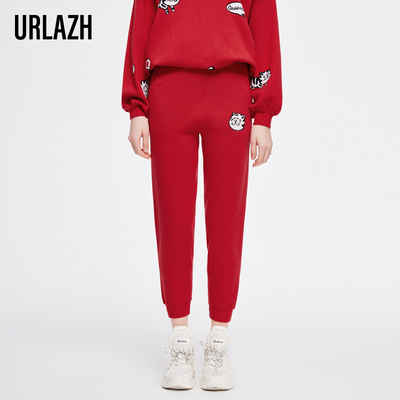 URLAZH/有兰简约红色休闲裤