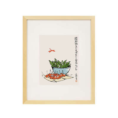 丰子恺水墨画 中式雅趣书房挂画 儿童童趣读库正版旁白宣纸装饰画