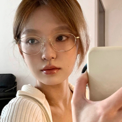 egg·椭圆鸡蛋仔眼镜 地母系钛架金丝框纯欲ins风【142