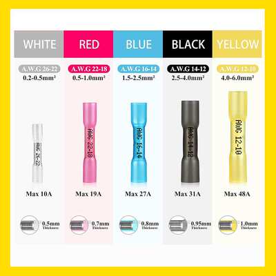 跨境  335PCS热缩对接连接器125PCS焊接线端子210个防水焊锡环