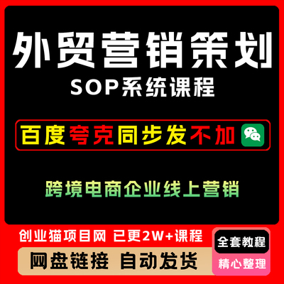 2025外贸营销策划SOP系统课程跨境电商企业线上营销教程科技视频