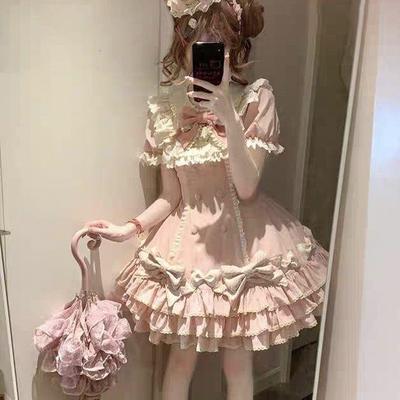 条纹千层Lolita公主裙可爱蛋糕裙