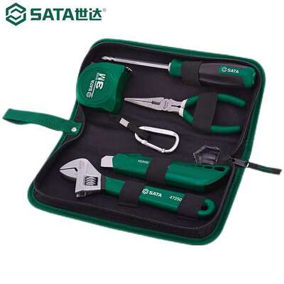 世达五金5件套家用装修手动电工工具箱家庭电脑维修套装组合06002