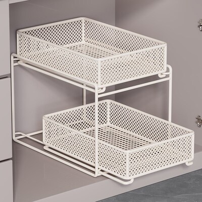 桌面多功能置物架客厅抽s屉式马克杯咖啡杯双层收纳架洗手池储物