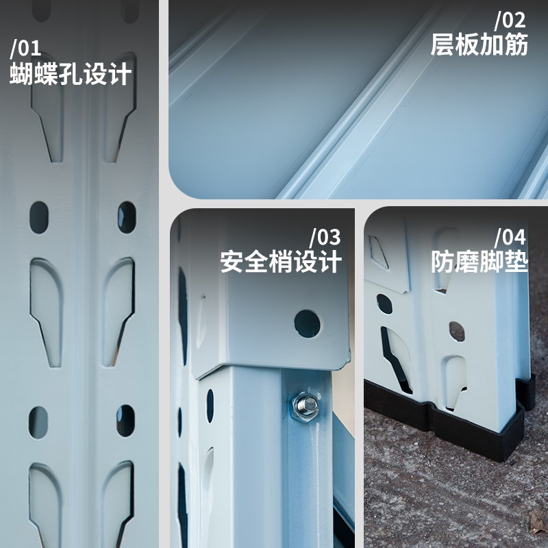 家用2层置物架仓库3层储物架多层收纳架K商用展示仓储矮货架铁架