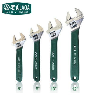 速发 双色沾塑柄活动扳手 带刻度汽修机修扳手 6 801  12寸活