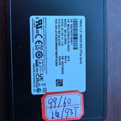 {议价}三星PM9A3 960G U.2企业级NVMe固态硬盘三星P