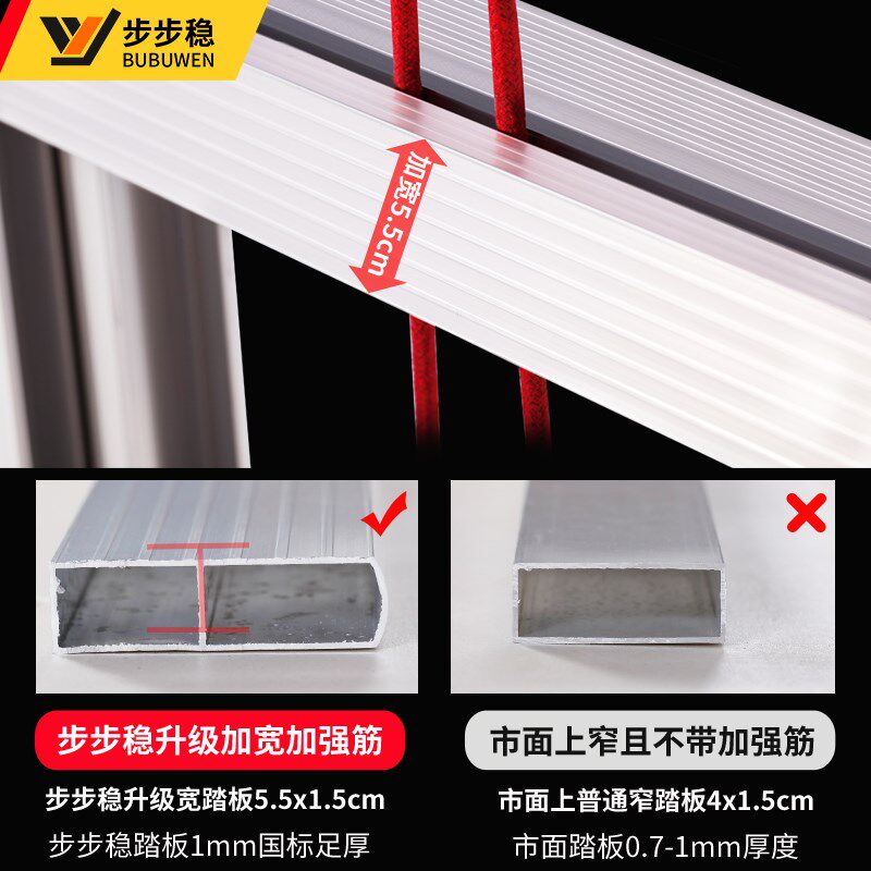 加厚铝合金d伸缩梯子家用升降直梯工程专用爬梯阁楼楼梯折叠铝梯