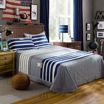 纯棉磨毛床单单件加厚春秋床品全棉布女被单子单双人X加大圆角床