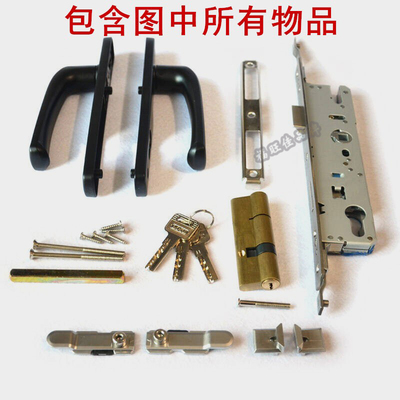 室内门锁断桥铝门锁家o用锁通用型整套8592把手多点带钥匙纯铜锁