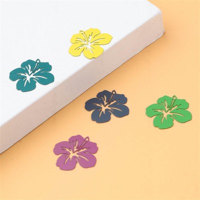 20 PCs Exquisite Hibiscus Flowers Charms Filigree Earring Pe