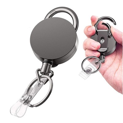 New Retractable Pull Key Ring ID Badge Lanyard Name Tag Card