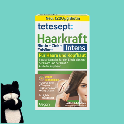 300包邮】德国直邮tetesept生物素锌叶酸头发头皮复合维生素30片
