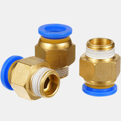 好货模具气管气动快速插接头公制螺纹直通PC8-M6/M8/M10/M12/M14/