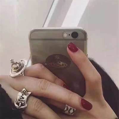 New letter ring tendy metal wide belt shape couple ring punk