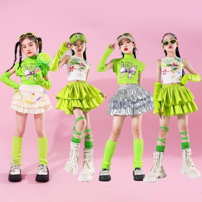 速发孩多巴胺爵士舞演出服少儿街舞套装团炸i服装儿秀少走h街phop